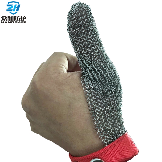 One Finger Stainless Steel Metal Mesh Glove - Zhong He Ring Mesh Safety ...